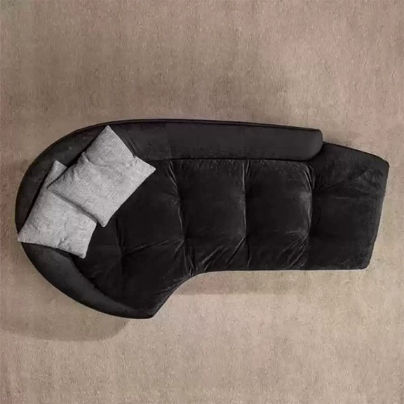 Asser Modern Curved 3-seater Chaise Sofa Chenille Upholstery Stylish L ...