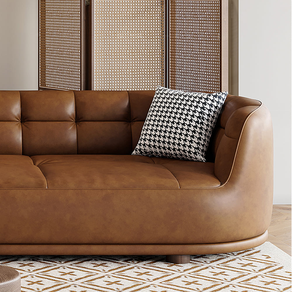 Baish Genuine Leather Brown Multi-seater Sofa Sectional Couch – VINTAGE ...