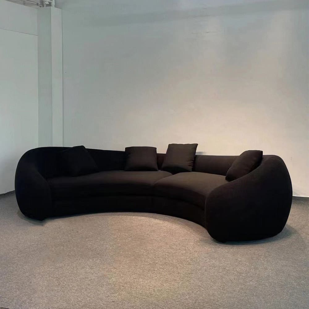 Debra Boucle Curved Shaped Sofe Rounded Contemporary Design 4-Seater C ...