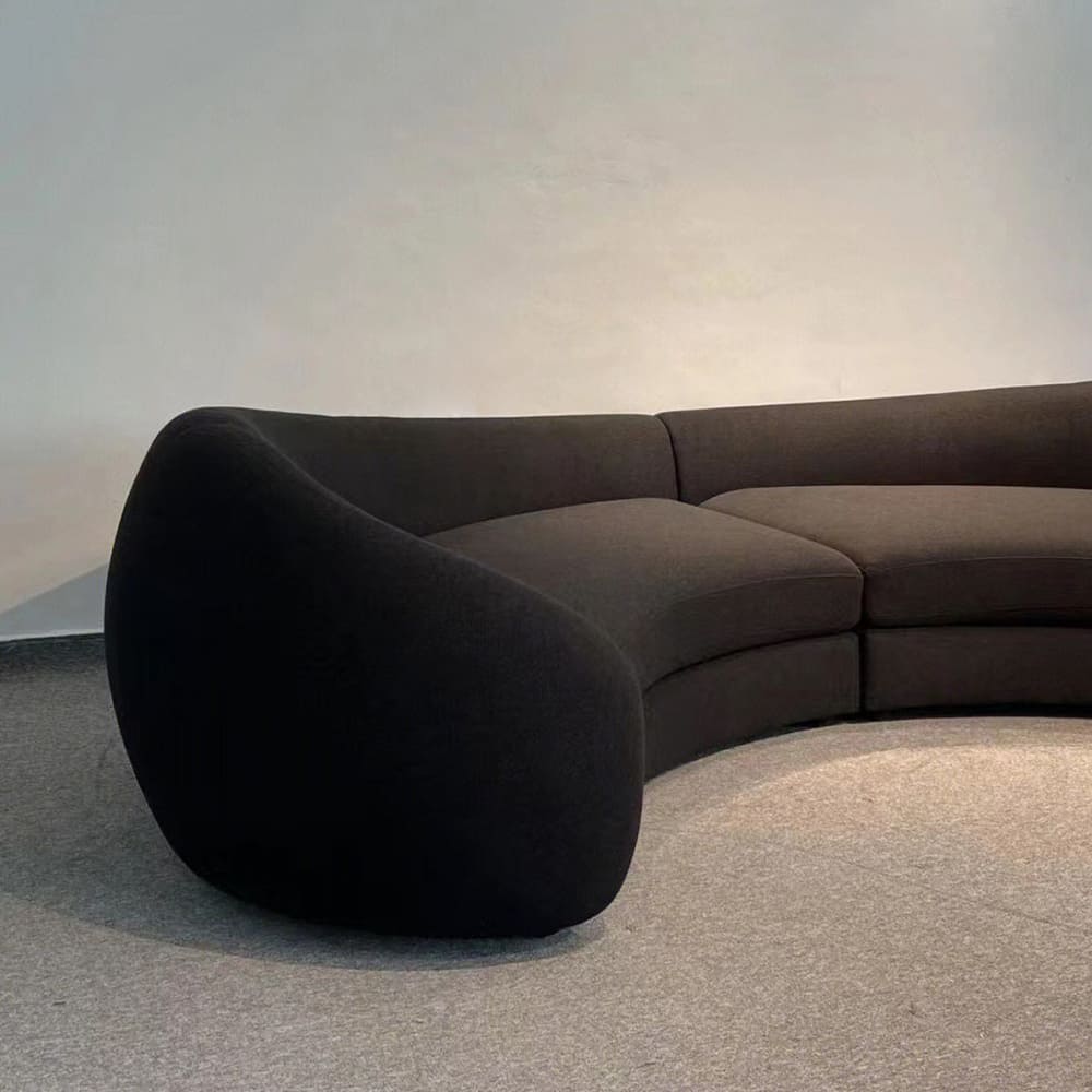 Debra Boucle Curved Shaped Sofe Rounded Contemporary Design 4-Seater C ...