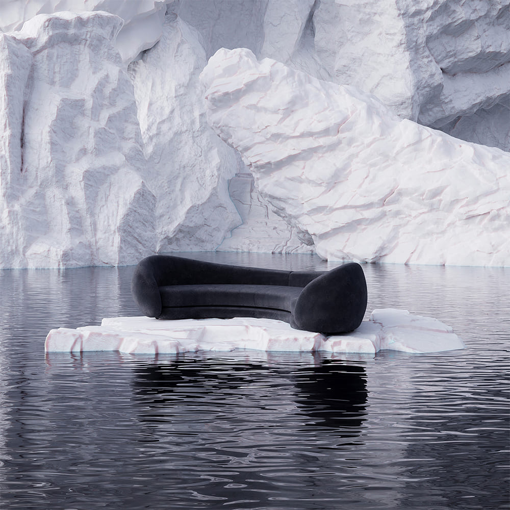 Debra Boucle Curved Shaped Sofe Rounded Contemporary Design 4-Seater C ...