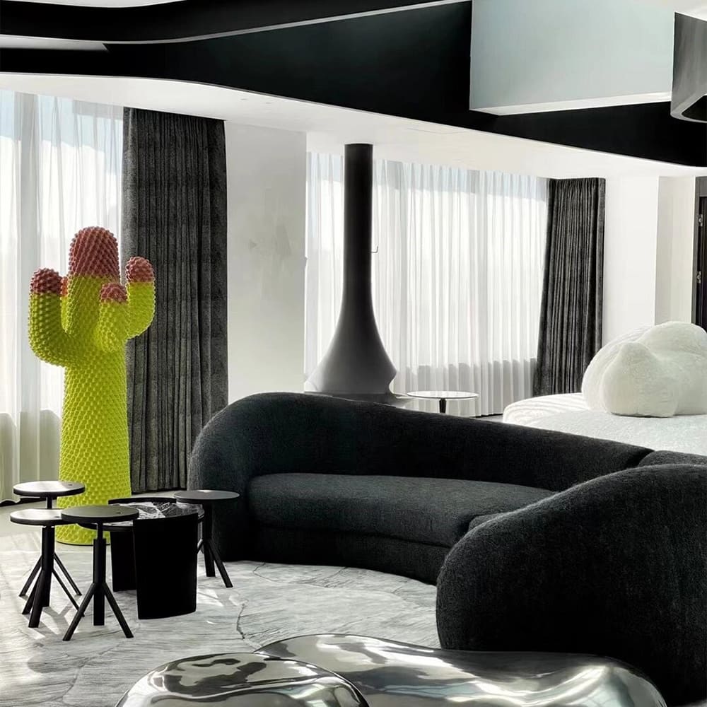 Debra Boucle Curved Shaped Sofe Rounded Contemporary Design 4-Seater C ...