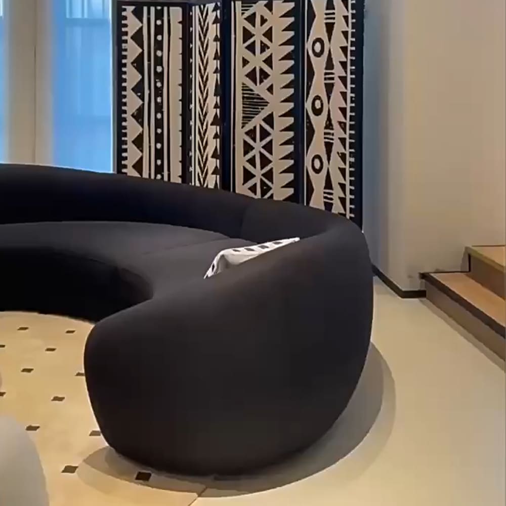 Debra Boucle Curved Shaped Sofe Rounded Contemporary Design 4-Seater C ...