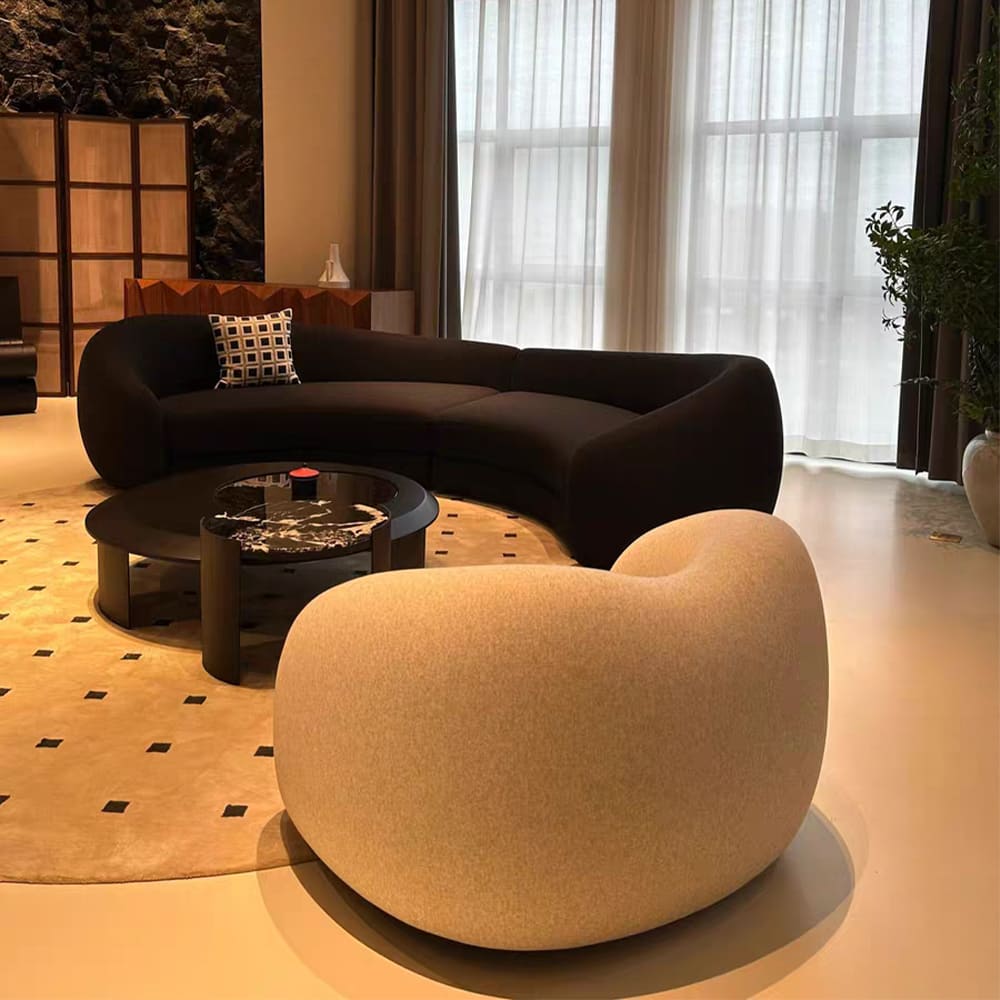 Debra Boucle Armchair Rounded Contemporary Design 1-seater Lounge ...
