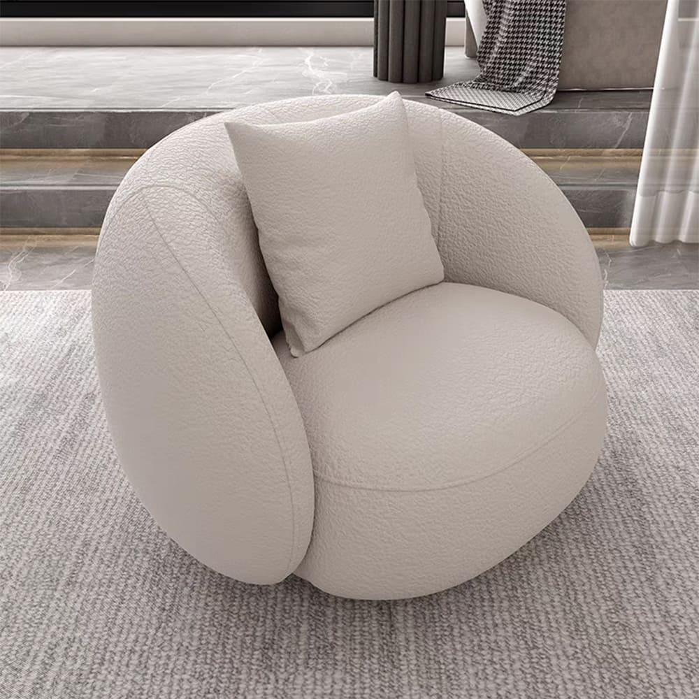 Debra Boucle Armchair Rounded Contemporary Design 1-seater Lounge ...