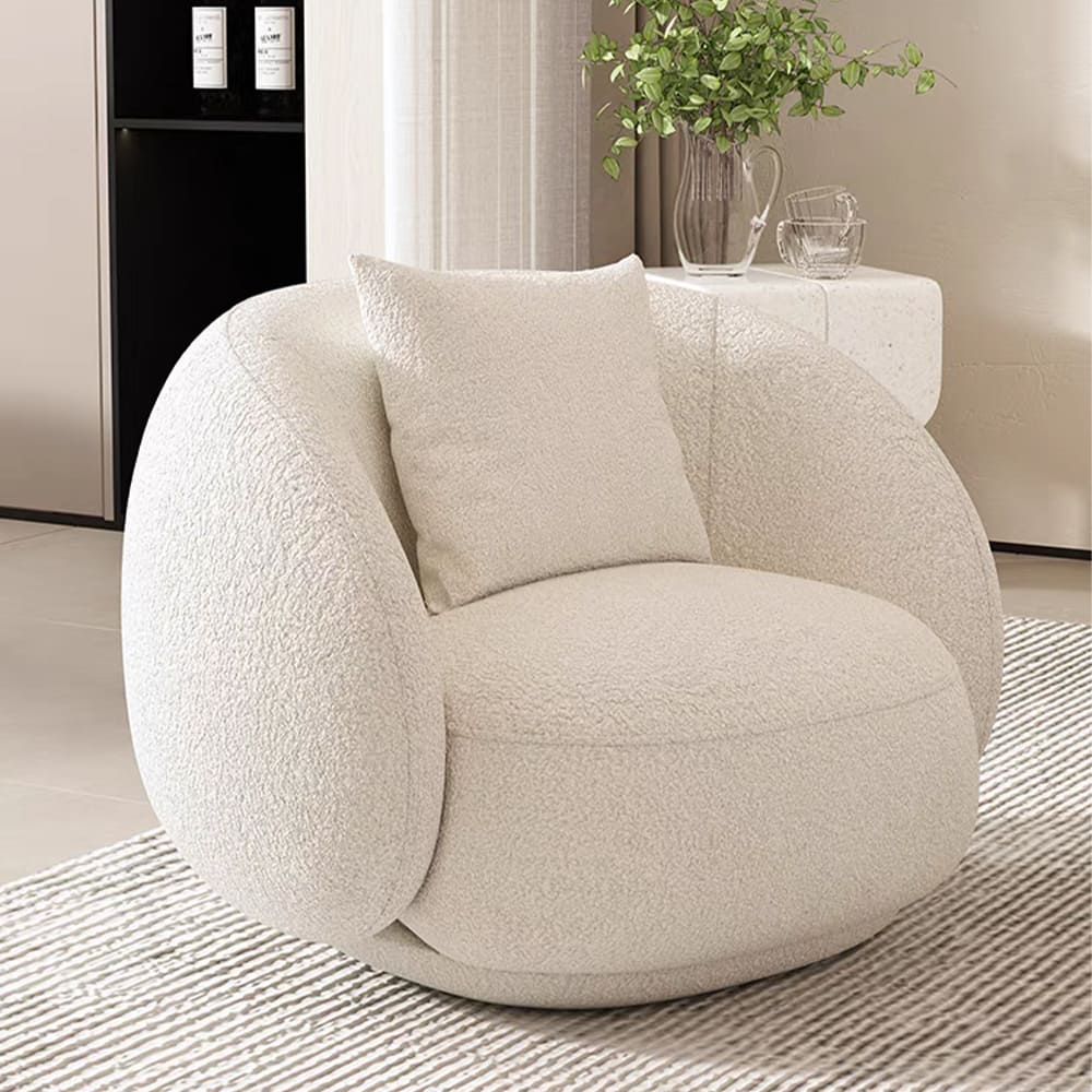 Debra Boucle Armchair Rounded Contemporary Design 1-seater Lounge ...
