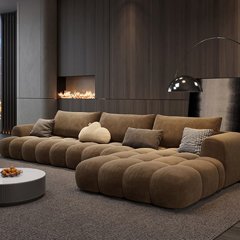 Robbie Suede 4 Seater Sofa Sectional Chaise Couch – VINTAGE LIVING DESIGN