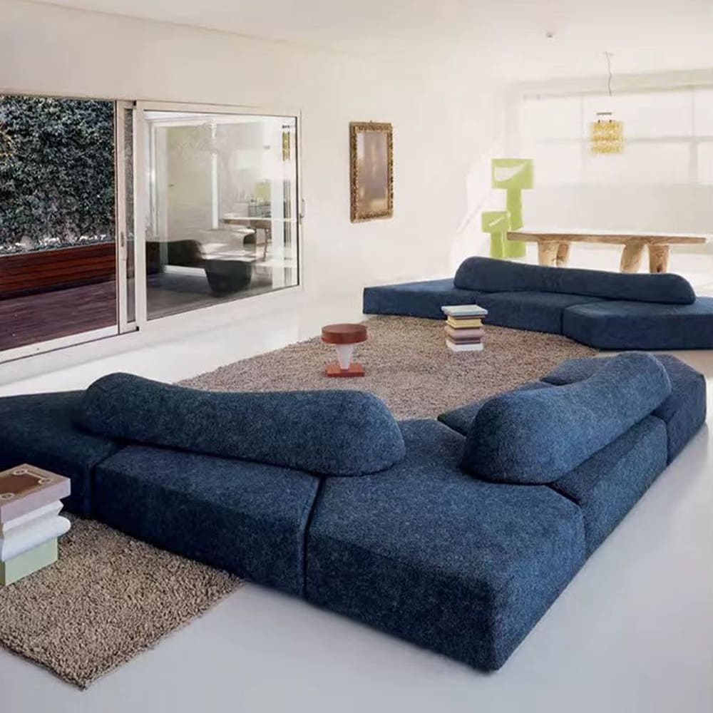 Rogers Chenille Fabric Luxury 4 Modular Sofa Modern Sectional Couch ...