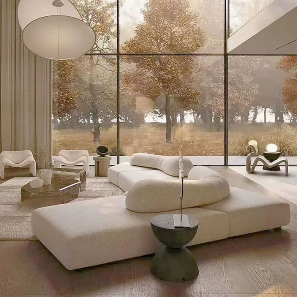 Rogers Chenille Fabric Luxury 4 Modular Sofa Modern Sectional Couch ...