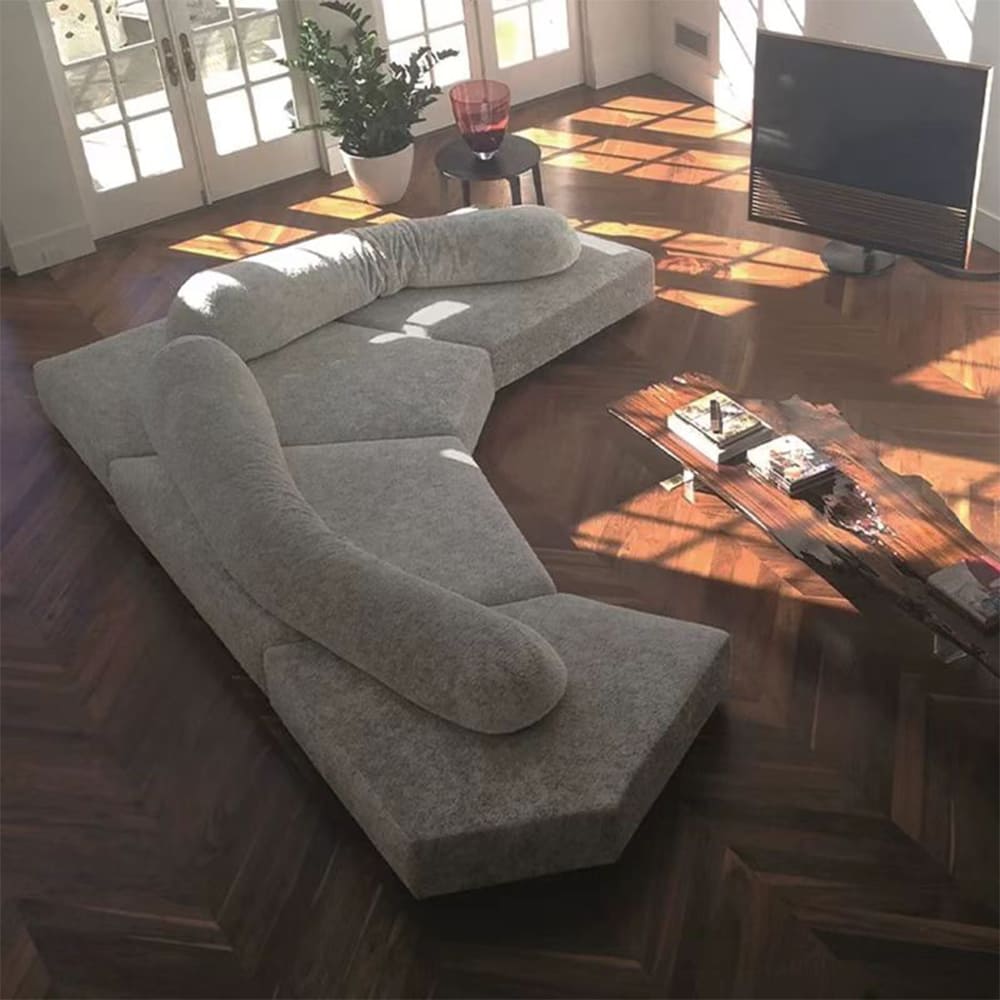 Rogers Chenille Fabric Luxury 4 Modular Sofa Modern Sectional Couch ...