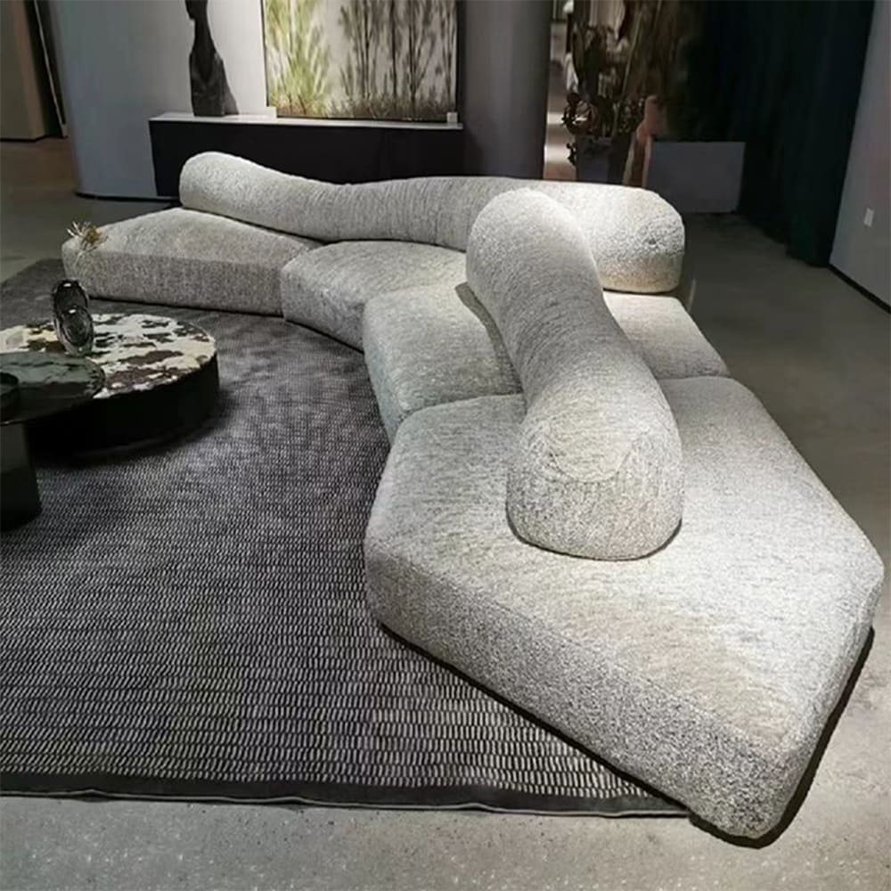 Rogers Chenille Fabric Luxury 4 Modular Sofa Modern Sectional Couch ...