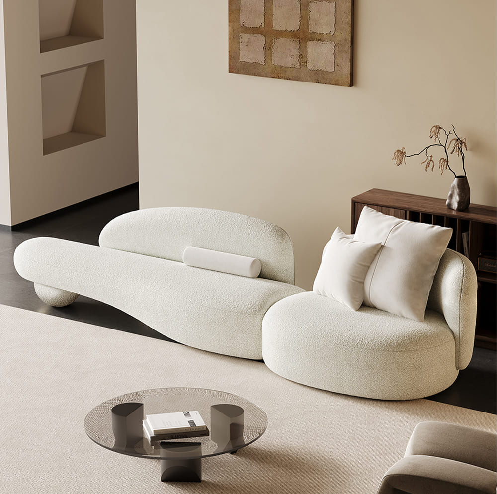 Shelly Boucle 4 Seater Sofa 2-Piece Special Designed Couch – VINTAGE ...