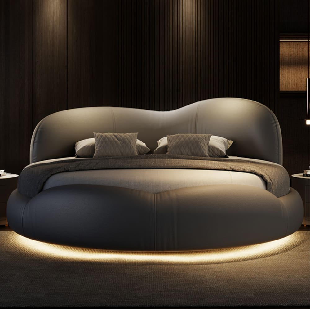 Tina Elastic Leather Round Floating Bed Frame – VINTAGE LIVING DESIGN