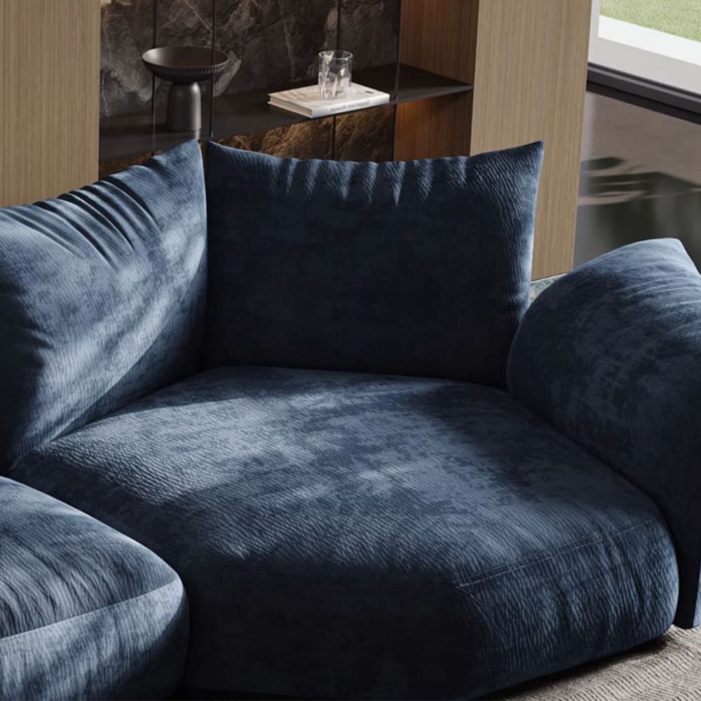 Veronica Chenille Fabric Petal Shaped Luxury Interior Sofa 4-Seater Mo ...